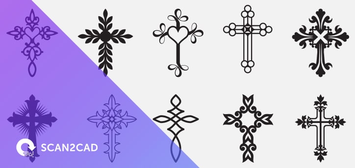 Decorative Crosses | Free DXF Files | Scan2CAD