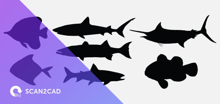 Fish | Free DXF Files | Scan2CAD