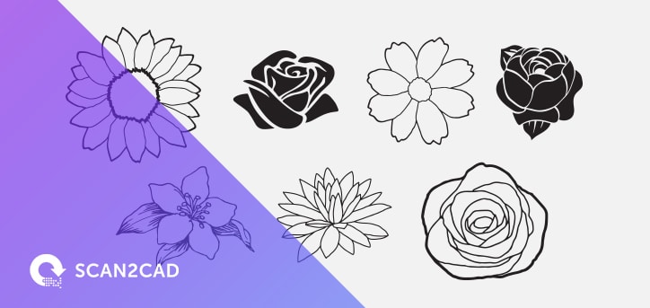 Flowers | Free DXF Files | Scan2CAD