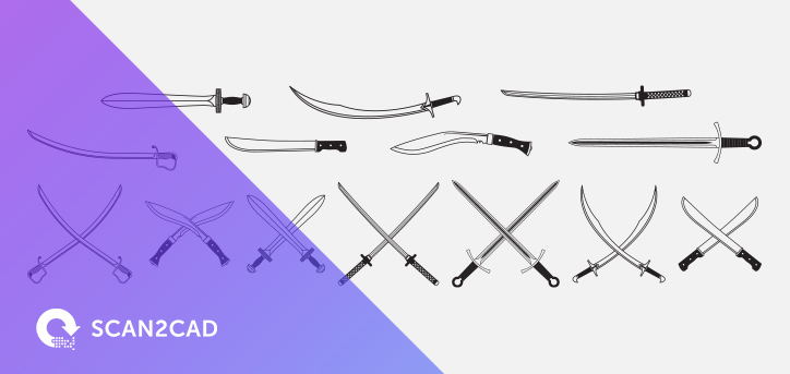 Swords | Free DXF Files | Scan2CAD