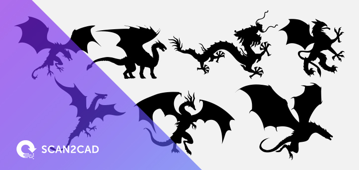 Dragons | Free DXF Files | Scan2CAD